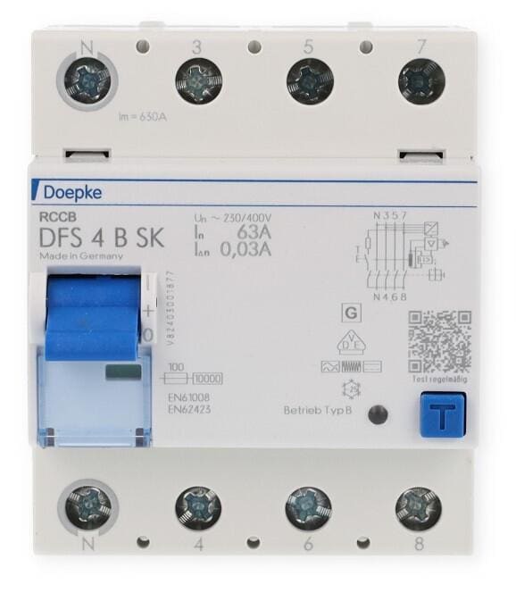 Doepke DFS 4 063-4/0,03-B SK Fehlerstromschutzschalter, 63/0,03A, 4-Polig, Typ B (09144998 ...
