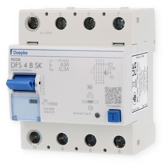 Doepke DFS 4 063-4/0,30-B SK Fehlerstromschutzschalter, 63/0,3A, 4-Polig, Typ B (09146998 ...