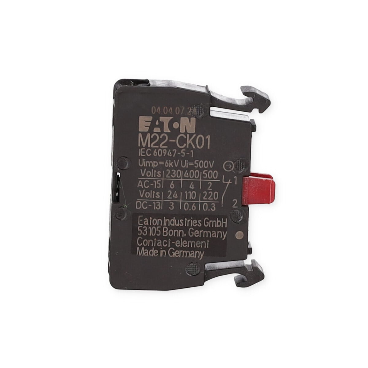 Eaton M22-CK01 Kontaktelement, Frontbefestigung, 1 Öffner (216385 ...