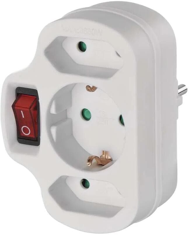 EMOS P00282 Mehrfachsteckdose, 2x Euro, 1x Schuko Steckdose, Schalter ...