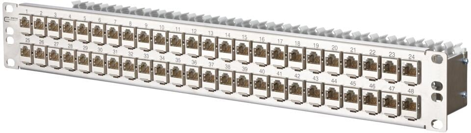 Metz Connect 130924-E E-DAT modul 48x8(8) 1,5HE Patchfeld Cat.6A, Edelstahl Elektroshop Wagner