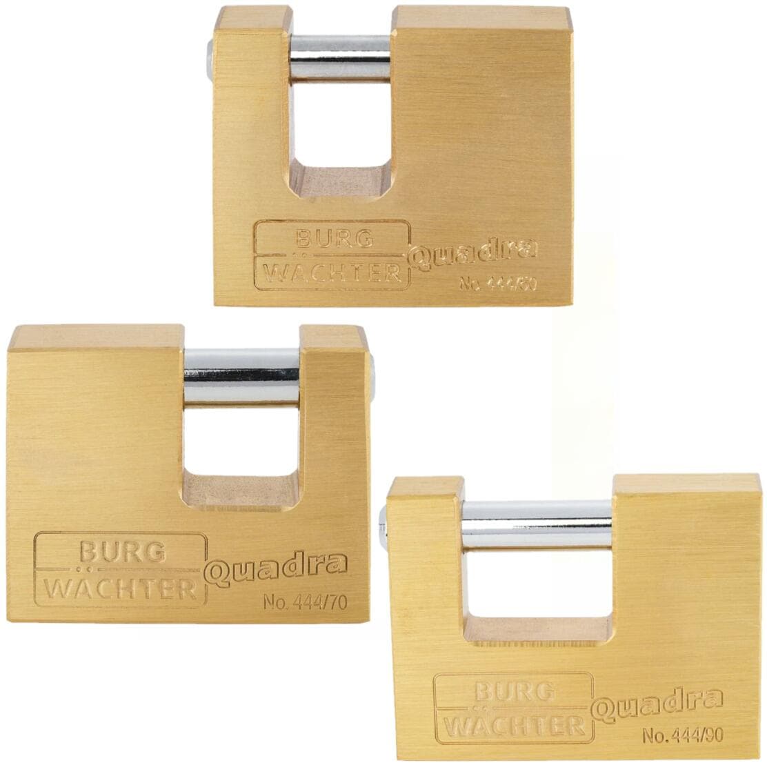 Burg Wächter Quadra 444 Zylinder-Vorhängeschloss, rostfrei, Messing ...