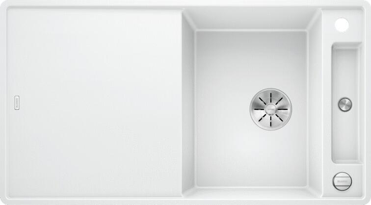 Blanco Axia III 5 S-F Granitspüle mit Ablauffernbedienung/Glasschneidbrett, reversibel, weiß ...