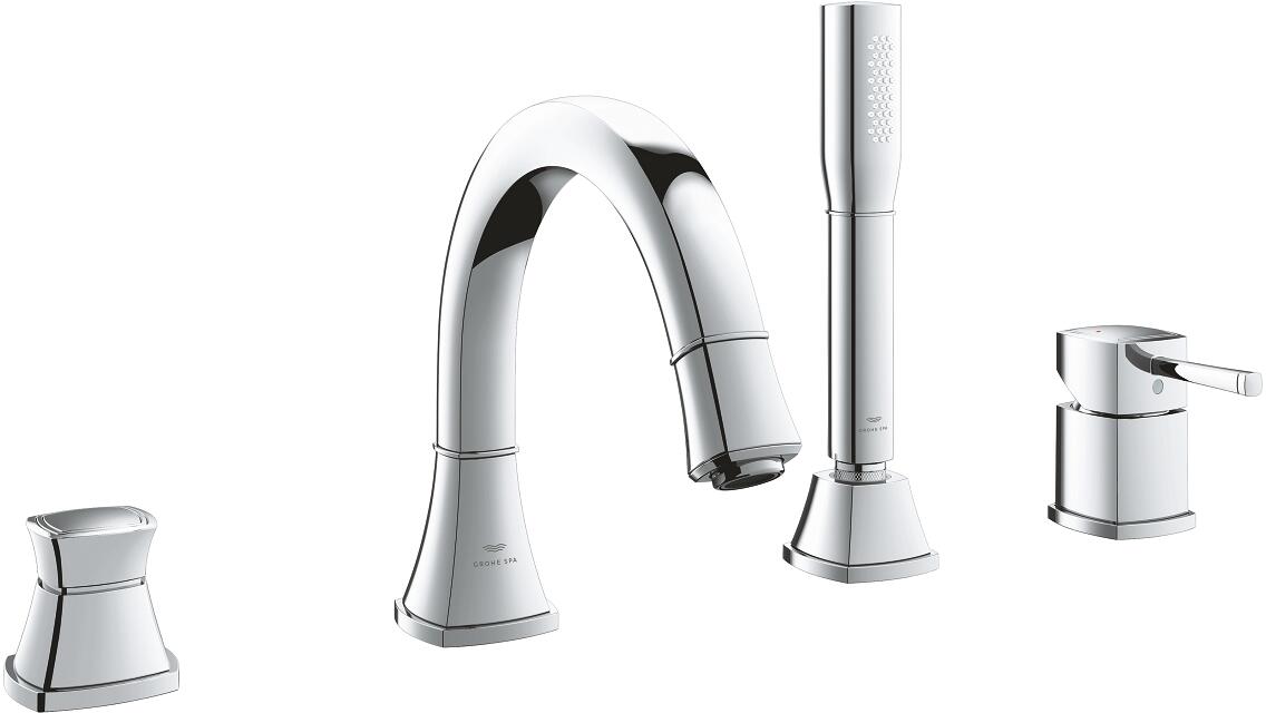 GROHE Grandera 4-Loch Einhand-Wannenkombination, eigensicher, chrom ...