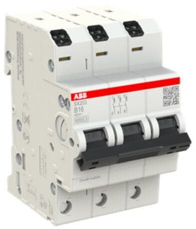 ABB SX203-B16 Sicherungsautomat 3-Polig, Charakteristik B, 6kA, 16A Elektroshop Wagner