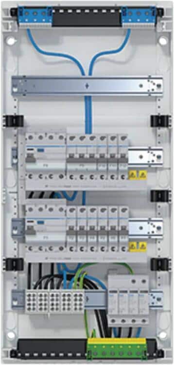 Hager VA48BV1 Volta Kleinverteiler, Aufputz, 4x12PLE, IP30, bestückt und verdrahtet, 2 FI-Kreise ...